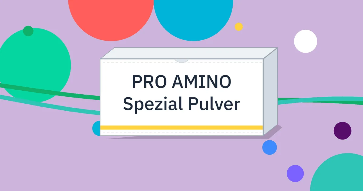 Symbolbild: Packung mit der Aufschrift PRO AMINO Spezial Pulver (PZN 16047506) – Verfügbarkeit und Bezug in Apotheken in Frankfurt am Main