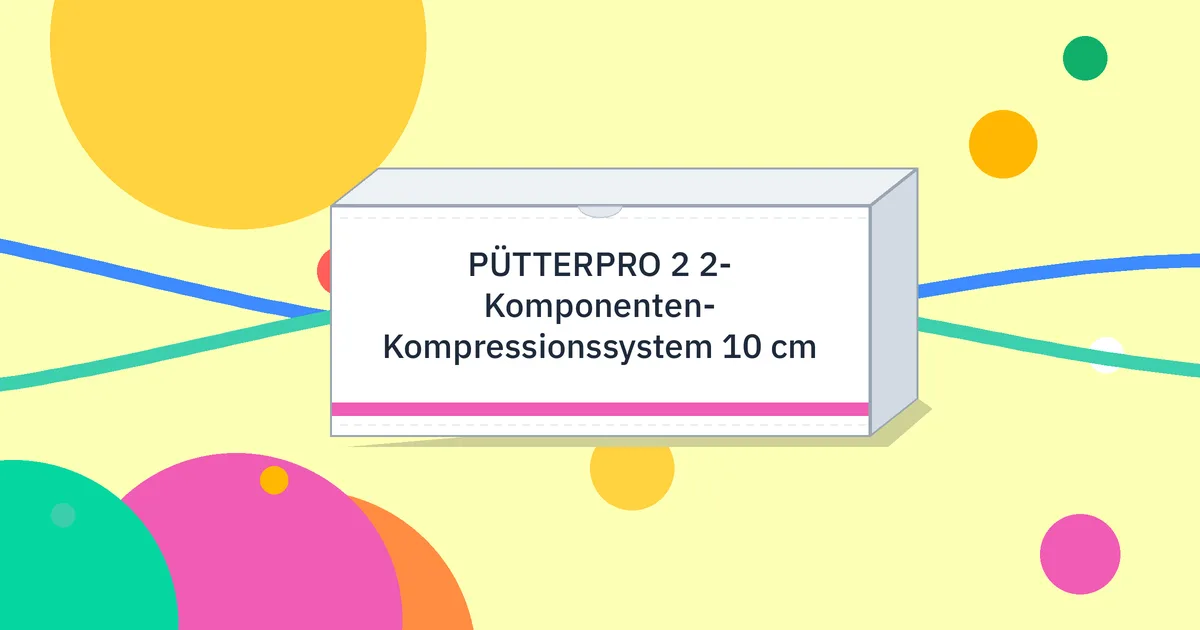 Symbolbild: Packung mit der Aufschrift PÜTTERPRO 2 2-Komponenten-Kompressionssystem 10 cm (PZN 18716727) – Verfügbarkeit und Bezug in Apotheken in Frankfurt am Main