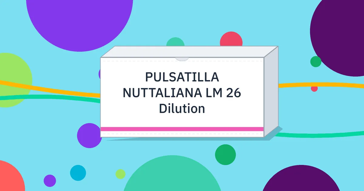 Symbolbild: Packung mit der Aufschrift PULSATILLA NUTTALIANA LM 26 Dilution (PZN 13671492) – Verfügbarkeit und Bezug in Apotheken in Frankfurt am Main