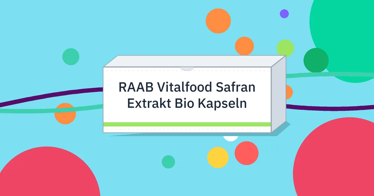 Symbolbild: Packung mit der Aufschrift RAAB Vitalfood Safran Extrakt Bio Kapseln (PZN 19304754) – Verfügbarkeit und Bezug in Apotheken in Frankfurt am Main