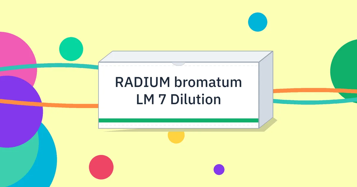 Symbolbild: Packung mit der Aufschrift RADIUM bromatum LM 7 Dilution (PZN 13045843) – Verfügbarkeit und Bezug in Apotheken in Frankfurt am Main