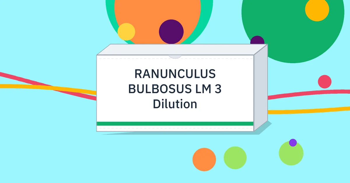 Symbolbild: Packung mit der Aufschrift RANUNCULUS BULBOSUS LM 3 Dilution (PZN 09649742) – Verfügbarkeit und Bezug in Apotheken in Frankfurt am Main
