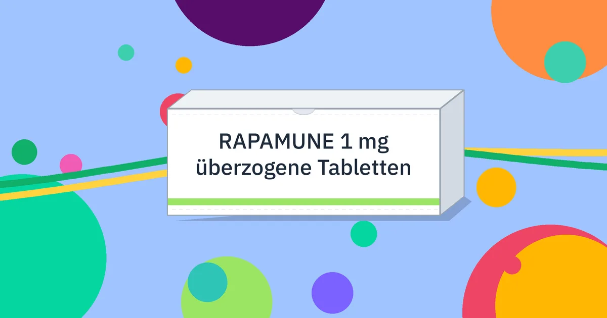 Symbolbild: Packung mit der Aufschrift RAPAMUNE 1 mg überzogene Tabletten (PZN 10386578) – Verfügbarkeit und Bezug in Apotheken in Frankfurt am Main
