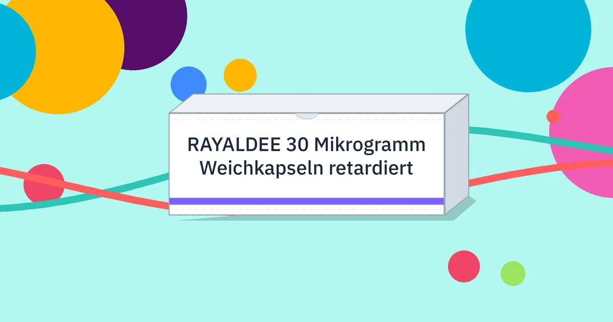 Symbolbild: Packung mit der Aufschrift RAYALDEE 30 Mikrogramm Weichkapseln retardiert (PZN 16200965) – Verfügbarkeit und Bezug in Apotheken in Frankfurt am Main