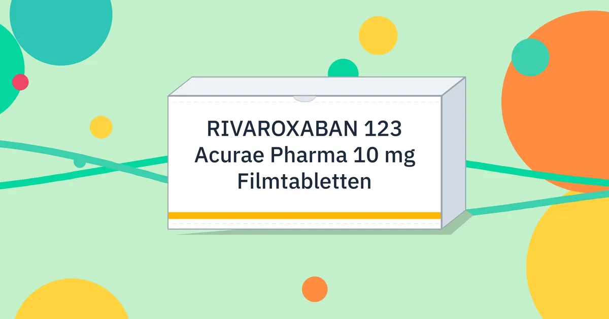 Symbolbild: Packung mit der Aufschrift RIVAROXABAN 123 Acurae Pharma 10 mg Filmtabletten (PZN 19962687) – Verfügbarkeit und Bezug in Apotheken in Frankfurt am Main