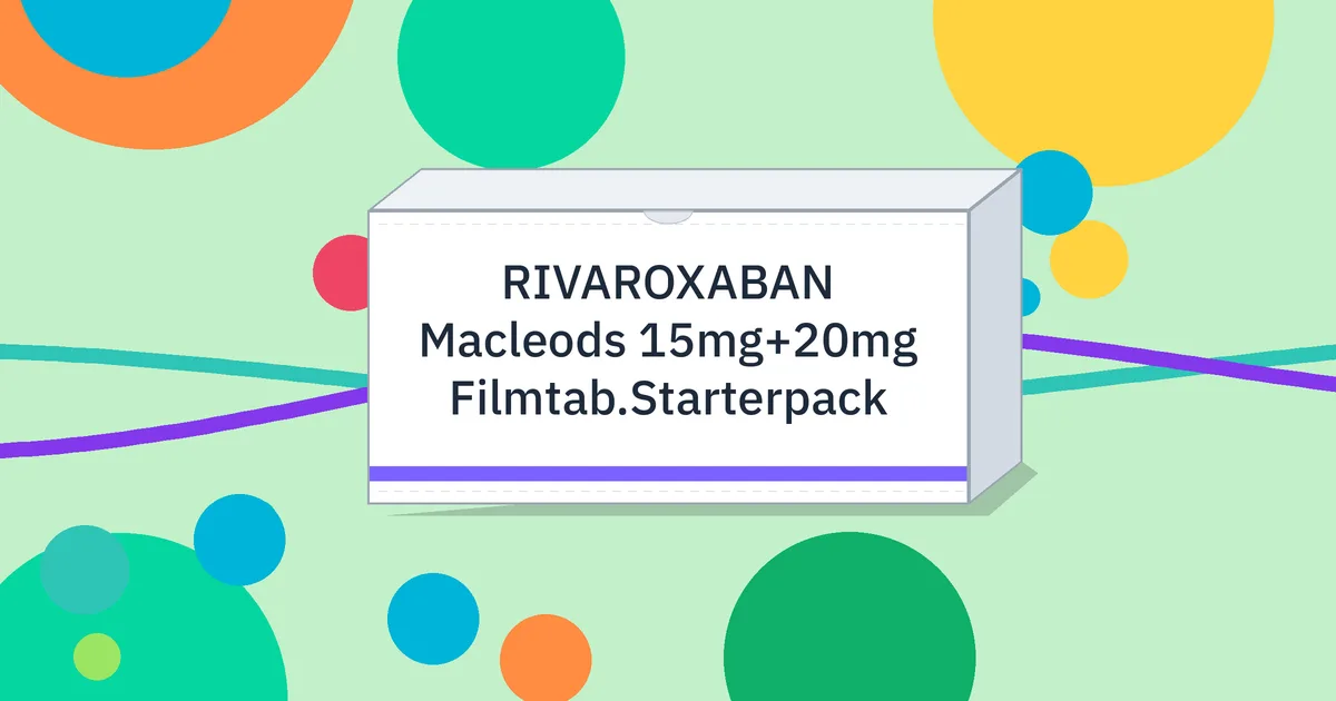 Symbolbild: Packung mit der Aufschrift RIVAROXABAN Macleods 15mg+20mg Filmtab.Starterpack (PZN 20279197) – Verfügbarkeit und Bezug in Apotheken in Frankfurt am Main