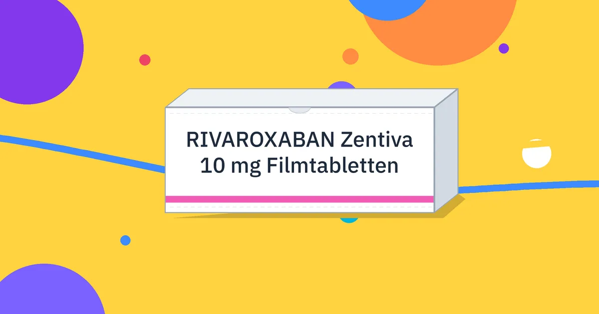 Symbolbild: Packung mit der Aufschrift RIVAROXABAN Zentiva 10 mg Filmtabletten (PZN 18792705) – Verfügbarkeit und Bezug in Apotheken in Frankfurt am Main
