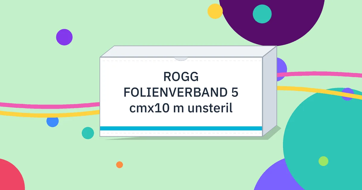 Symbolbild: Packung mit der Aufschrift ROGG FOLIENVERBAND 5 cmx10 m unsteril (PZN 03499922) – Verfügbarkeit und Bezug in Apotheken in Frankfurt am Main