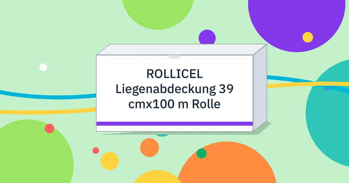 Symbolbild: Packung mit der Aufschrift ROLLICEL Liegenabdeckung 39 cmx100 m Rolle (PZN 11350536) – Verfügbarkeit und Bezug in Apotheken in Frankfurt am Main