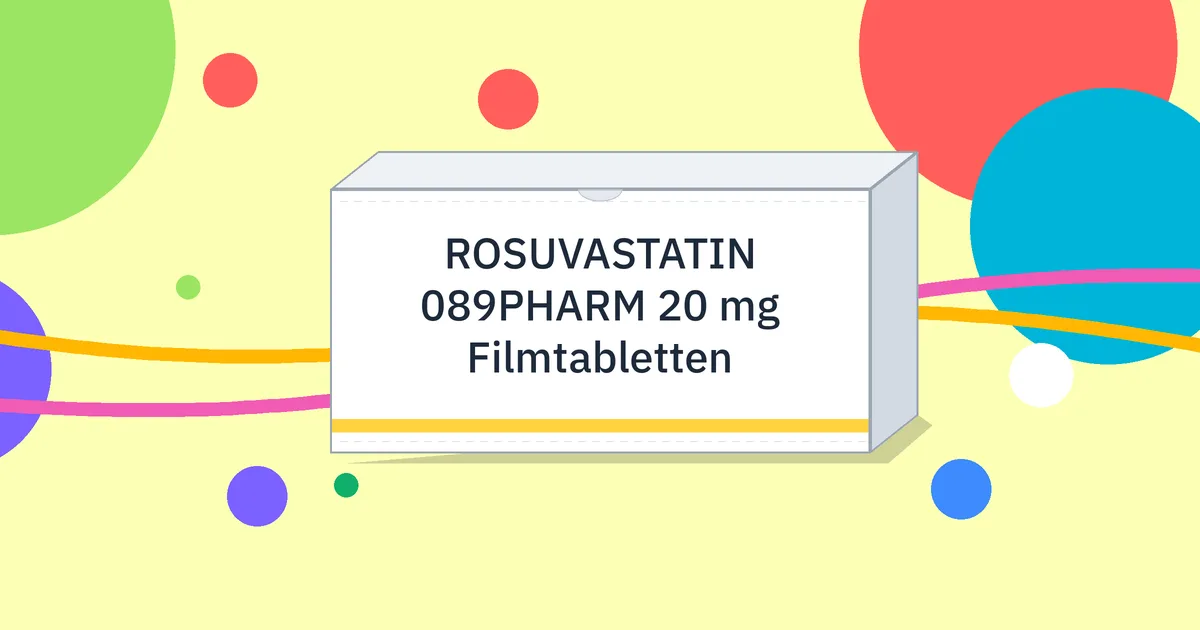 Symbolbild: Packung mit der Aufschrift ROSUVASTATIN 089PHARM 20 mg Filmtabletten (PZN 20329305) – Verfügbarkeit und Bezug in Apotheken in Frankfurt am Main