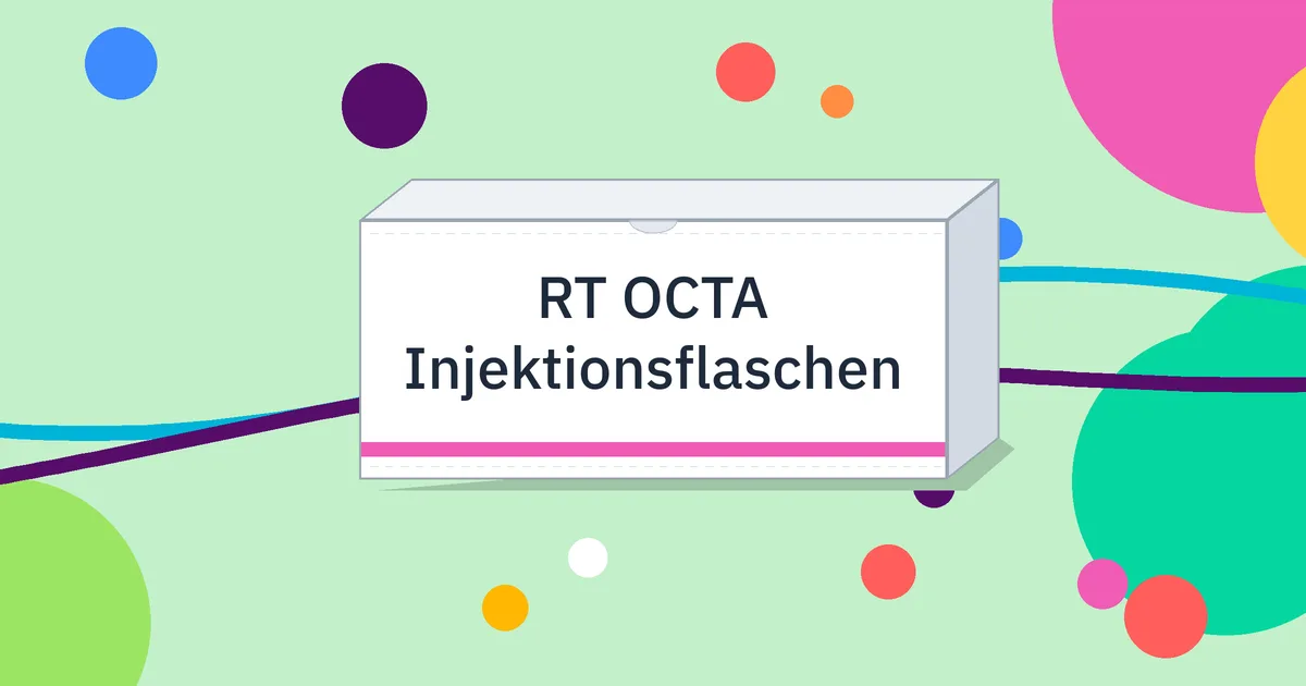 Symbolbild: Packung mit der Aufschrift RT OCTA Injektionsflaschen (PZN 05378890) – Verfügbarkeit und Bezug in Apotheken in Frankfurt am Main