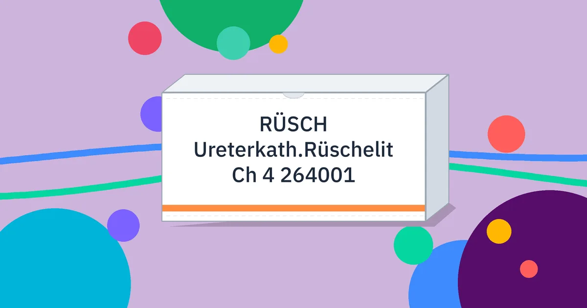 Symbolbild: Packung mit der Aufschrift RÜSCH Ureterkath.Rüschelit Ch 4 264001 (PZN 07398626) – Verfügbarkeit und Bezug in Apotheken in Frankfurt am Main