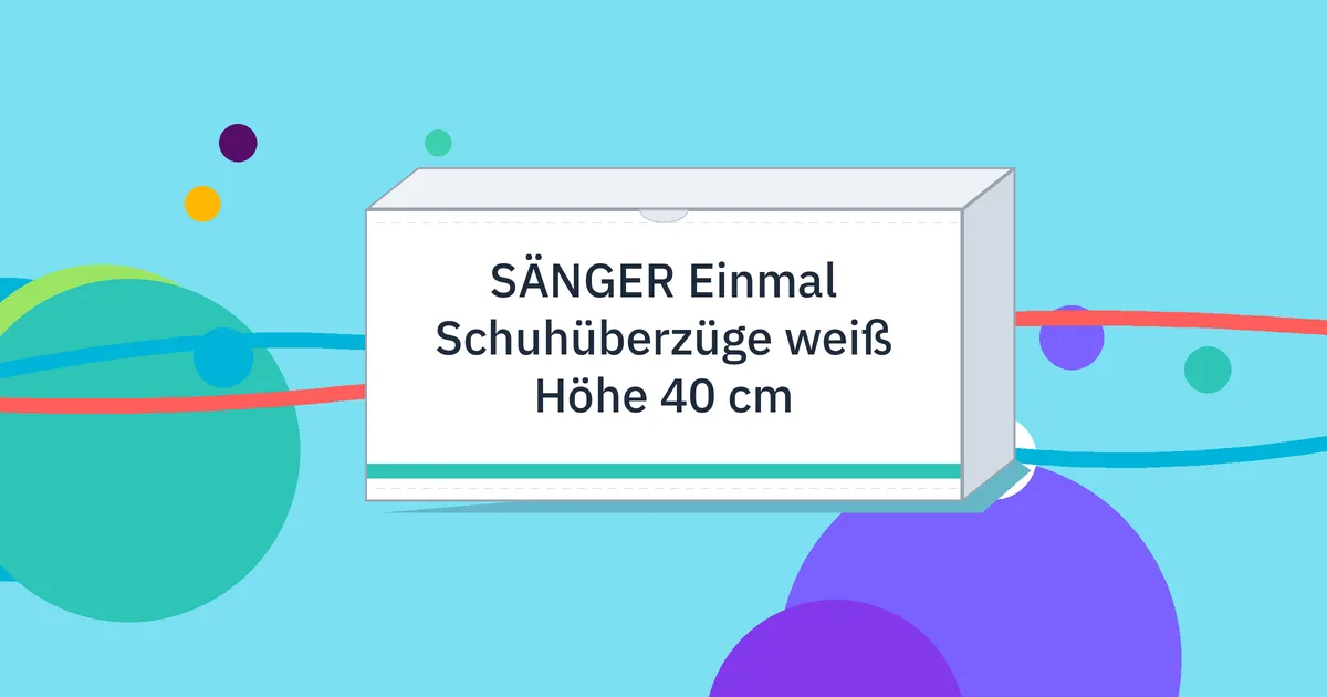 Symbolbild: Packung mit der Aufschrift SÄNGER Einmal Schuhüberzüge weiß Höhe 40 cm (PZN 00773937) – Verfügbarkeit und Bezug in Apotheken in Frankfurt am Main