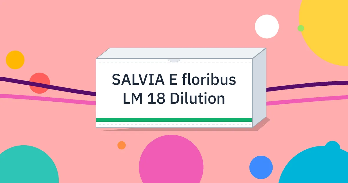 Symbolbild: Packung mit der Aufschrift SALVIA E floribus LM 18 Dilution (PZN 13179093) – Verfügbarkeit und Bezug in Apotheken in Frankfurt am Main