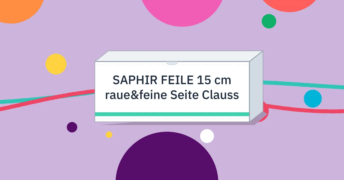 Symbolbild: Packung mit der Aufschrift SAPHIR FEILE 15 cm raue&feine Seite Clauss (PZN 16880150) – Verfügbarkeit und Bezug in Apotheken in Frankfurt am Main