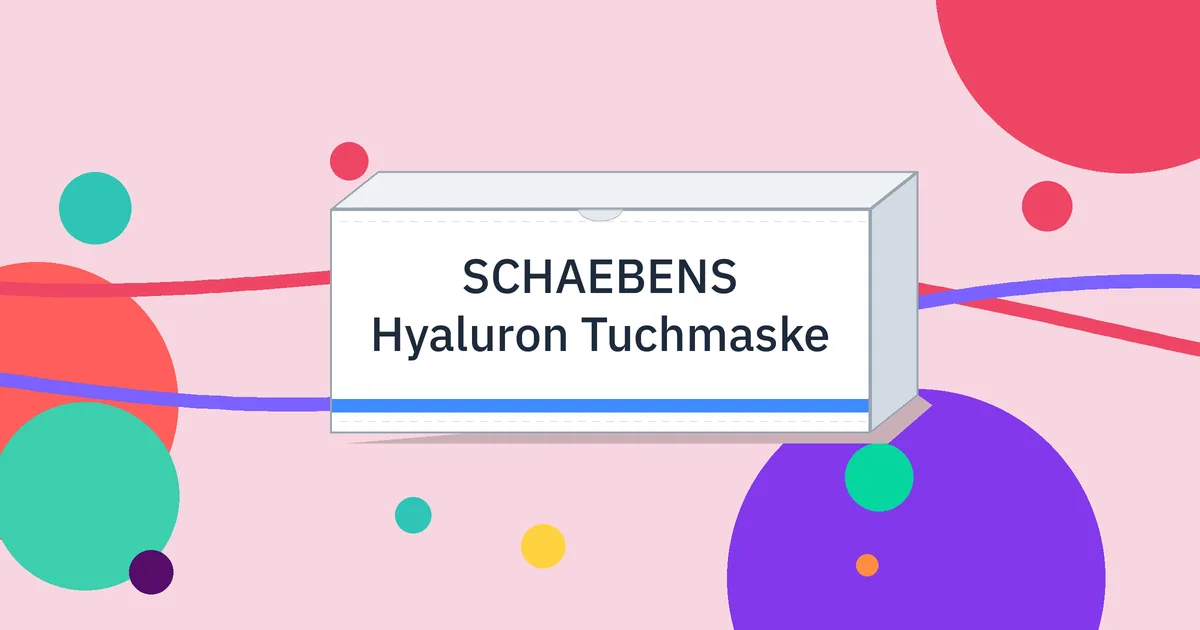 Symbolbild: Packung mit der Aufschrift SCHAEBENS Hyaluron Tuchmaske (PZN 17310207) – Verfügbarkeit und Bezug in Apotheken in Frankfurt am Main