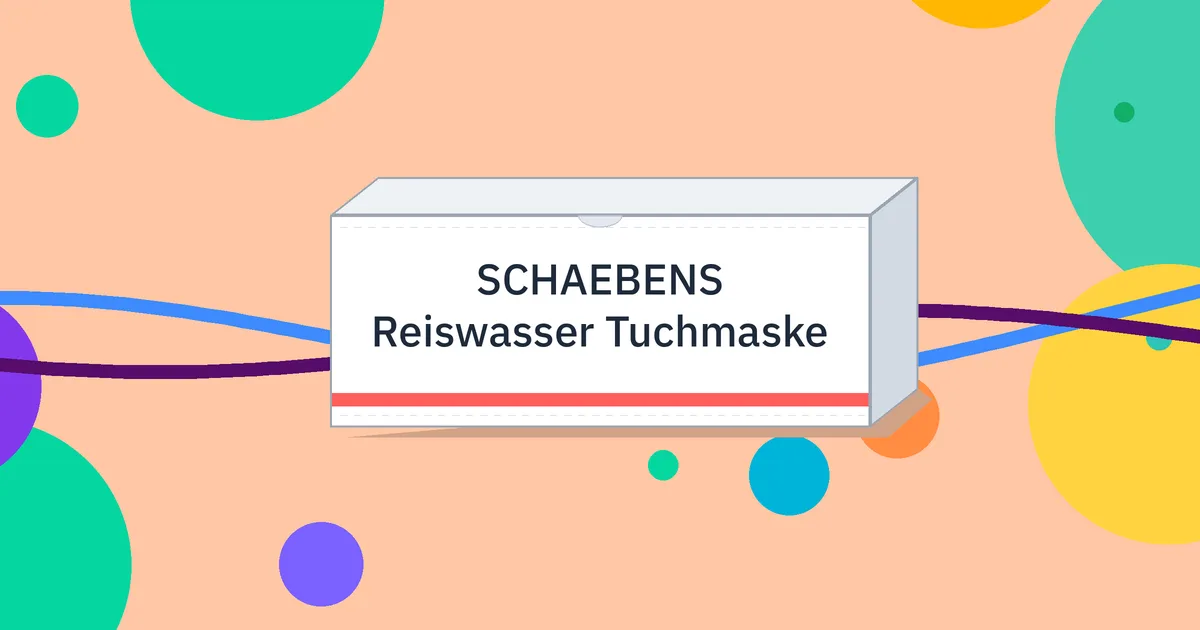 Symbolbild: Packung mit der Aufschrift SCHAEBENS Reiswasser Tuchmaske (PZN 19804936) – Verfügbarkeit und Bezug in Apotheken in Frankfurt am Main