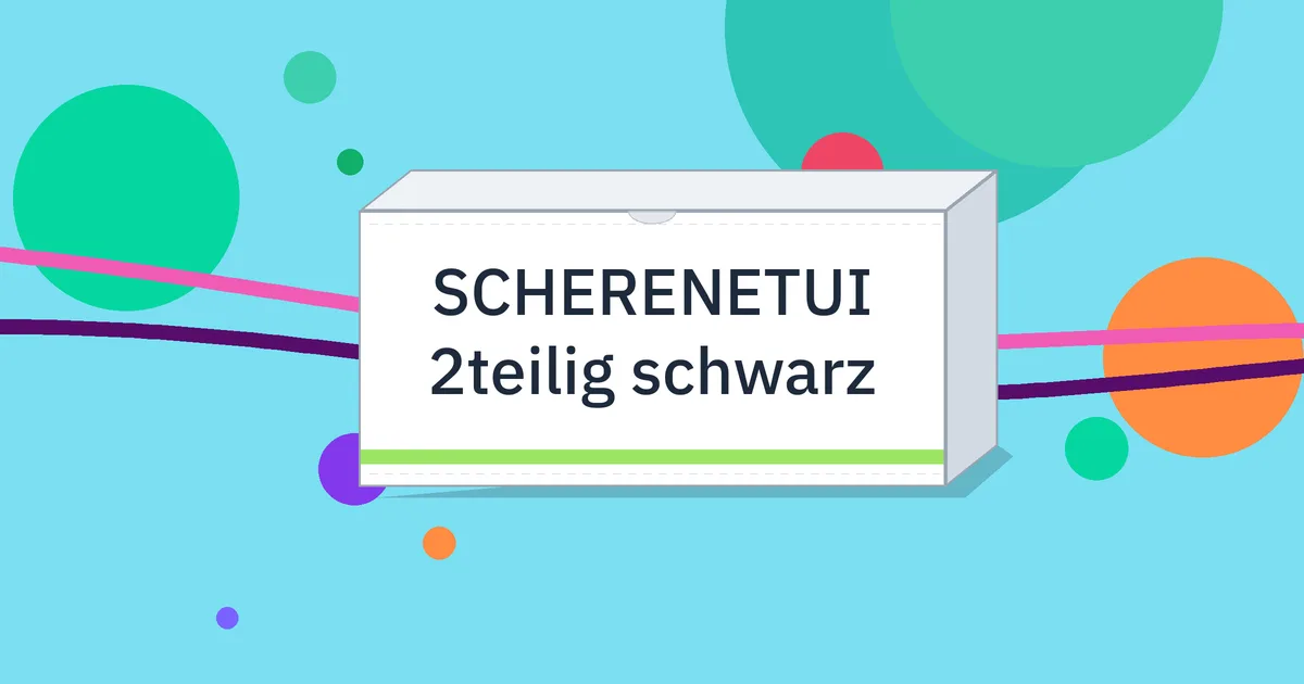 Symbolbild: Packung mit der Aufschrift SCHERENETUI 2teilig schwarz (PZN 20837214) – Verfügbarkeit und Bezug in Apotheken in Frankfurt am Main