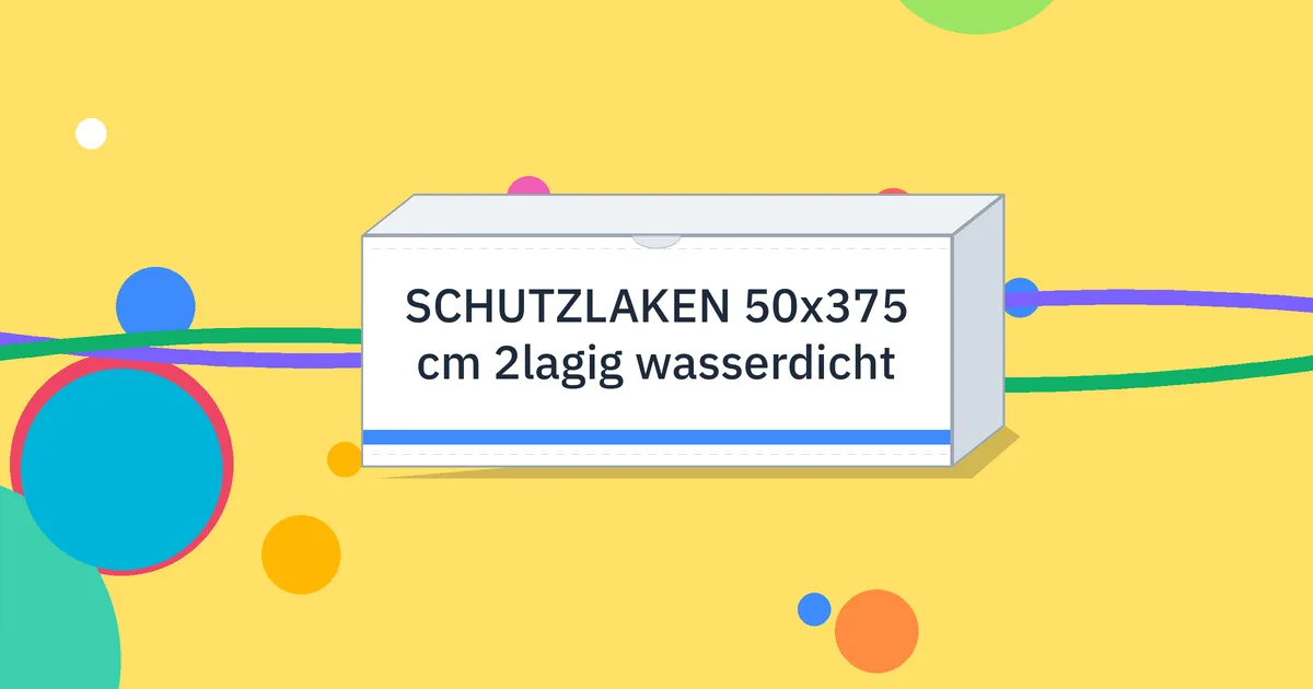 Symbolbild: Packung mit der Aufschrift SCHUTZLAKEN 50x375 cm 2lagig wasserdicht (PZN 07698423) – Verfügbarkeit und Bezug in Apotheken in Frankfurt am Main