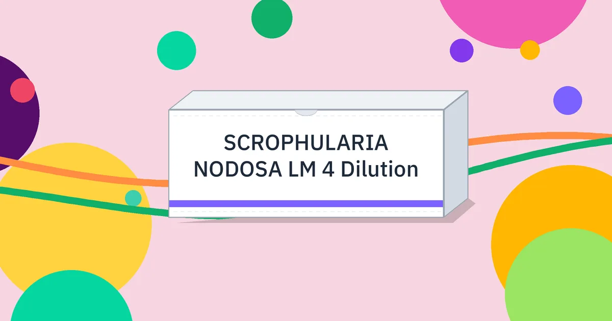 Symbolbild: Packung mit der Aufschrift SCROPHULARIA NODOSA LM 4 Dilution (PZN 13184349) – Verfügbarkeit und Bezug in Apotheken in Frankfurt am Main