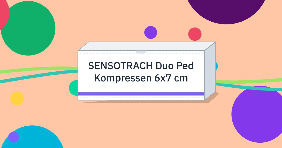 Symbolbild: Packung mit der Aufschrift SENSOTRACH Duo Ped Kompressen 6x7 cm (PZN 10281537) – Verfügbarkeit und Bezug in Apotheken in Frankfurt am Main