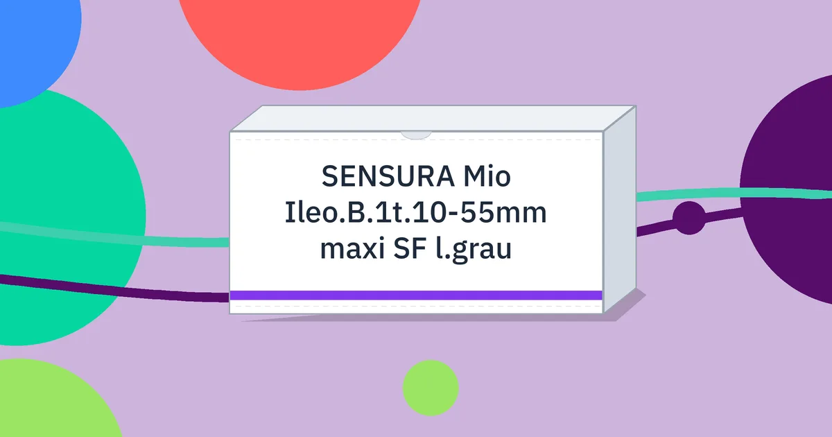Symbolbild: Packung mit der Aufschrift SENSURA Mio Ileo.B.1t.10-55mm maxi SF l.grau (PZN 10201828) – Verfügbarkeit und Bezug in Apotheken in Frankfurt am Main