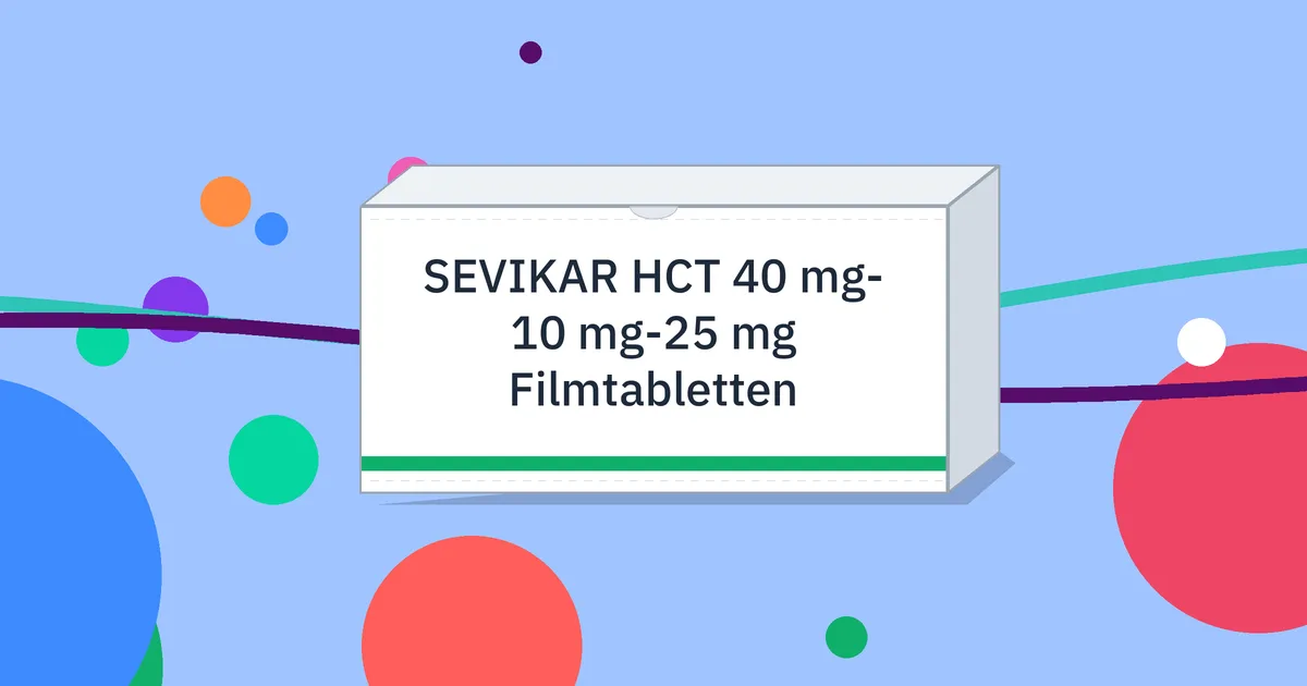 Symbolbild: Packung mit der Aufschrift SEVIKAR HCT 40 mg-10 mg-25 mg Filmtabletten (PZN 10192615) – Verfügbarkeit und Bezug in Apotheken in Frankfurt am Main
