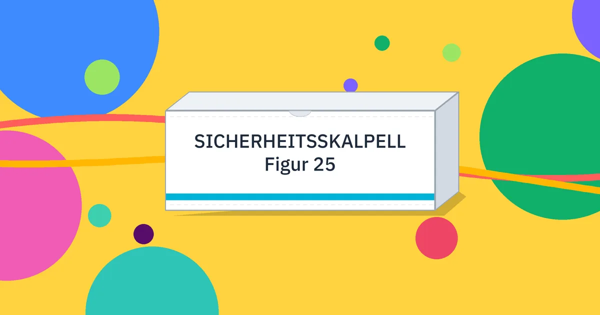 Symbolbild: Packung mit der Aufschrift SICHERHEITSSKALPELL Figur 25 (PZN 09688630) – Verfügbarkeit und Bezug in Apotheken in Frankfurt am Main