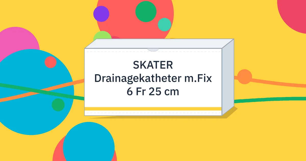 Symbolbild: Packung mit der Aufschrift SKATER Drainagekatheter m.Fix 6 Fr 25 cm (PZN 06769807) – Verfügbarkeit und Bezug in Apotheken in Frankfurt am Main