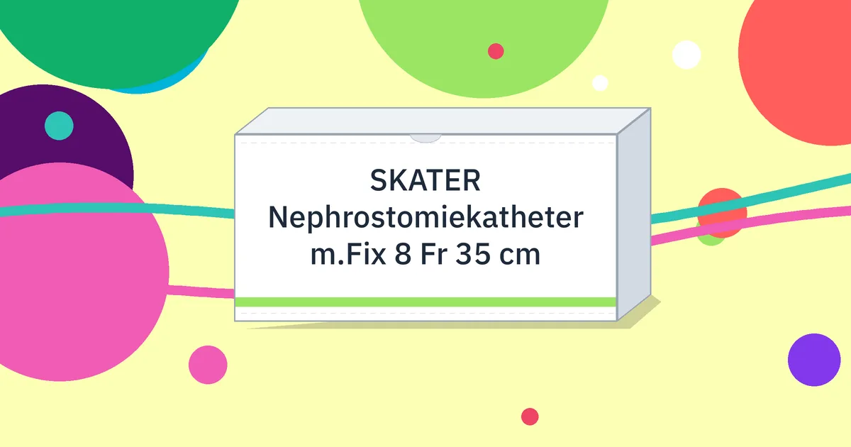Symbolbild: Packung mit der Aufschrift SKATER Nephrostomiekatheter m.Fix 8 Fr 35 cm (PZN 06770012) – Verfügbarkeit und Bezug in Apotheken in Frankfurt am Main