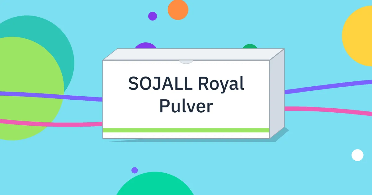 Symbolbild: Packung mit der Aufschrift SOJALL Royal Pulver (PZN 16572543) – Verfügbarkeit und Bezug in Apotheken in Frankfurt am Main