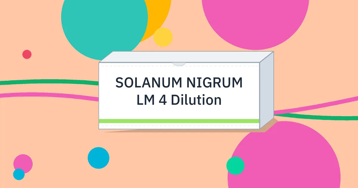 Symbolbild: Packung mit der Aufschrift SOLANUM NIGRUM LM 4 Dilution (PZN 13192768) – Verfügbarkeit und Bezug in Apotheken in Frankfurt am Main