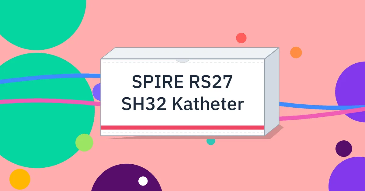 Symbolbild: Packung mit der Aufschrift SPIRE RS27 SH32 Katheter (PZN 00857516) – Verfügbarkeit und Bezug in Apotheken in Frankfurt am Main