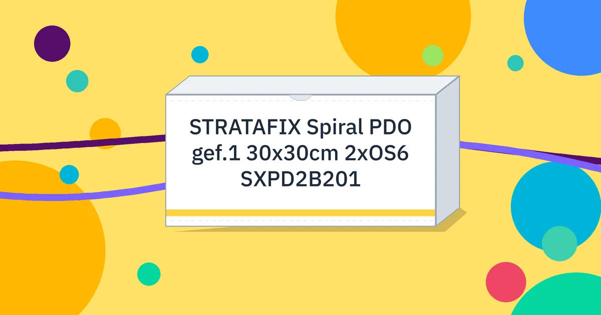 Symbolbild: Packung mit der Aufschrift STRATAFIX Spiral PDO gef.1 30x30cm 2xOS6 SXPD2B201 (PZN 20913725) – Verfügbarkeit und Bezug in Apotheken in Frankfurt am Main