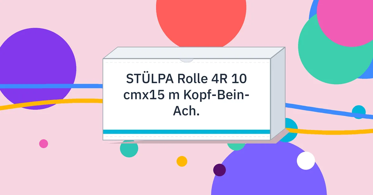 Symbolbild: Packung mit der Aufschrift STÜLPA Rolle 4R 10 cmx15 m Kopf-Bein-Ach. (PZN 11313937) – Verfügbarkeit und Bezug in Apotheken in Frankfurt am Main
