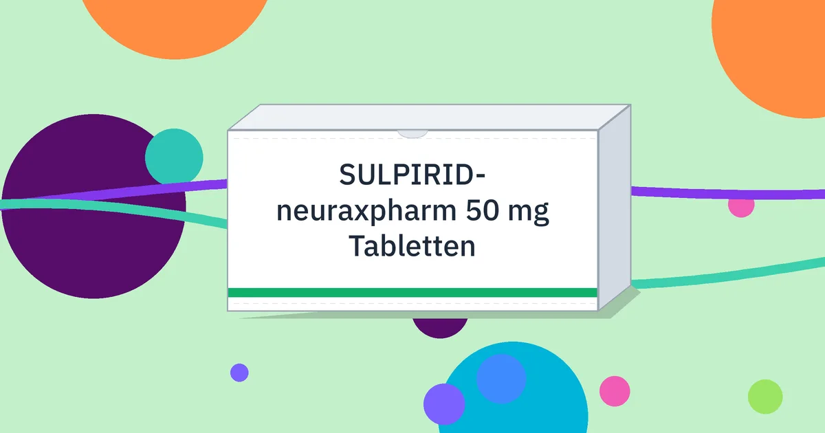Symbolbild: Packung mit der Aufschrift SULPIRID-neuraxpharm 50 mg Tabletten (PZN 02136270) – Verfügbarkeit und Bezug in Apotheken in Frankfurt am Main