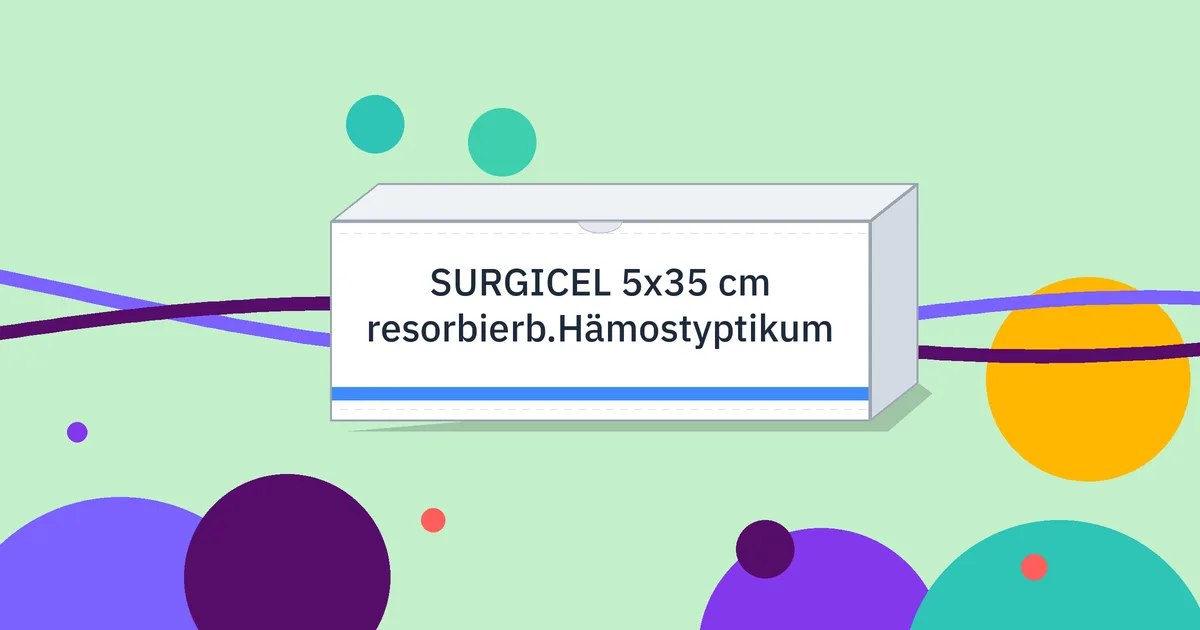 Symbolbild: Packung mit der Aufschrift SURGICEL 5x35 cm resorbierb.Hämostyptikum (PZN 19910331) – Verfügbarkeit und Bezug in Apotheken in Frankfurt am Main