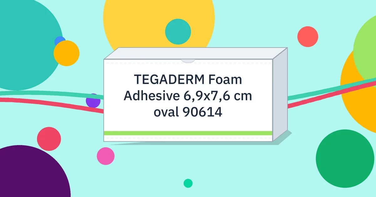 Symbolbild: Packung mit der Aufschrift TEGADERM Foam Adhesive 6,9x7,6 cm oval 90614 (PZN 16017971) – Verfügbarkeit und Bezug in Apotheken in Frankfurt am Main