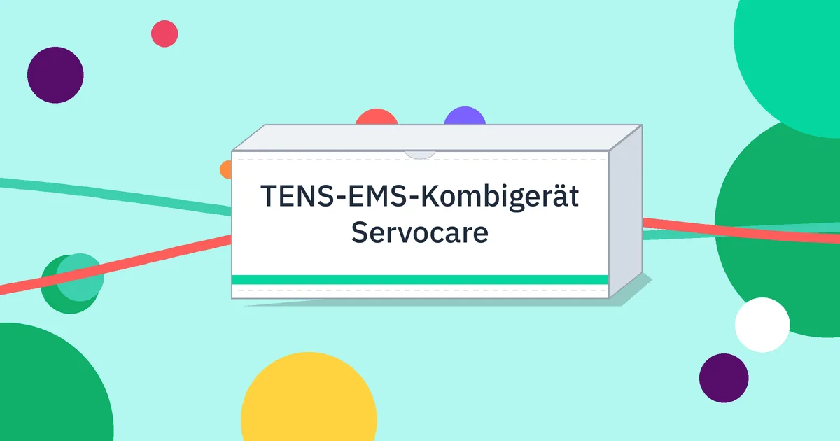Symbolbild: Packung mit der Aufschrift TENS-EMS-Kombigerät Servocare (PZN 15398008) – Verfügbarkeit und Bezug in Apotheken in Frankfurt am Main