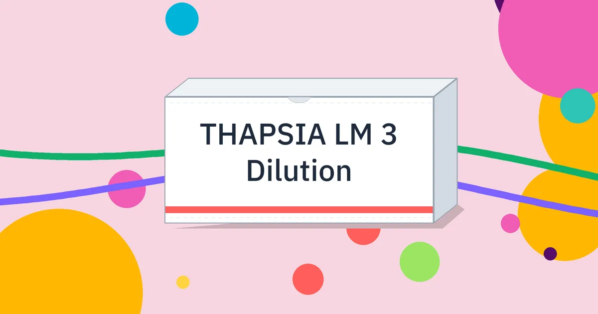 Symbolbild: Packung mit der Aufschrift THAPSIA LM 3 Dilution (PZN 13689730) – Verfügbarkeit und Bezug in Apotheken in Frankfurt am Main