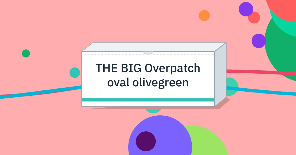 Symbolbild: Packung mit der Aufschrift THE BIG Overpatch oval olivegreen (PZN 19868698) – Verfügbarkeit und Bezug in Apotheken in Frankfurt am Main