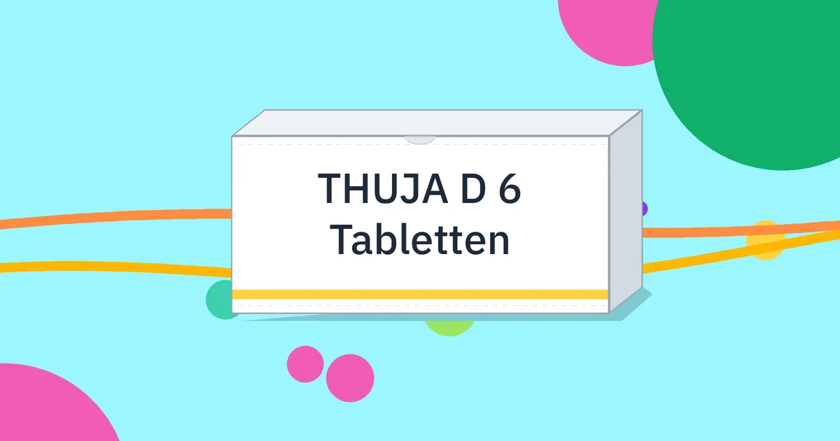 Symbolbild: Packung mit der Aufschrift THUJA D 6 Tabletten (PZN 02107653) – Verfügbarkeit und Bezug in Apotheken in Frankfurt am Main