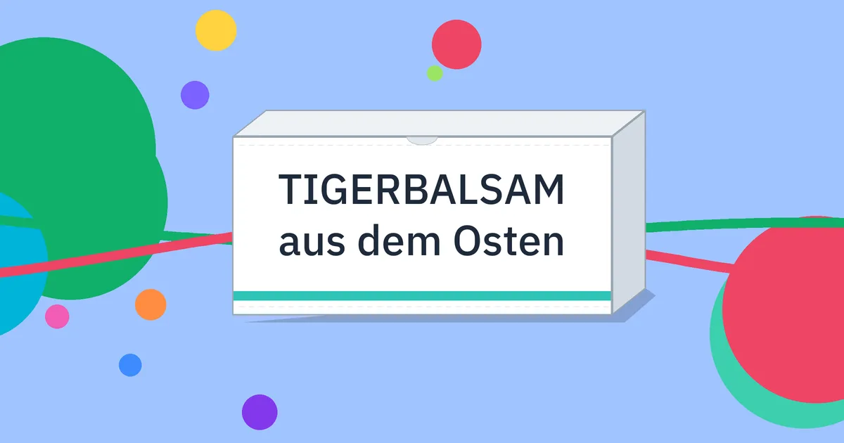 Symbolbild: Packung mit der Aufschrift TIGERBALSAM aus dem Osten (PZN 20600245) – Verfügbarkeit und Bezug in Apotheken in Frankfurt am Main