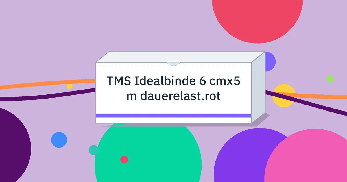 Symbolbild: Packung mit der Aufschrift TMS Idealbinde 6 cmx5 m dauerelast.rot (PZN 18317080) – Verfügbarkeit und Bezug in Apotheken in Frankfurt am Main