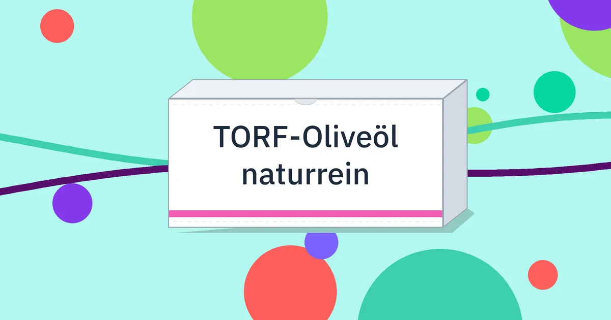 Symbolbild: Packung mit der Aufschrift TORF-Oliveöl naturrein (PZN 18791025) – Verfügbarkeit und Bezug in Apotheken in Frankfurt am Main