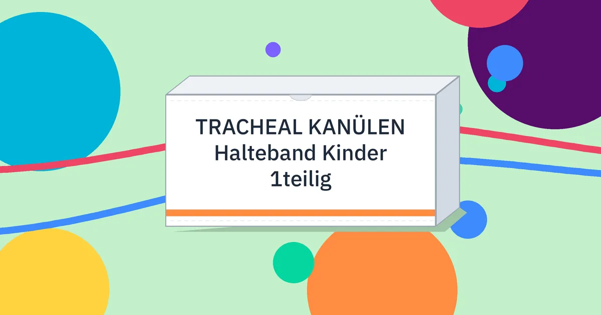 Symbolbild: Packung mit der Aufschrift TRACHEAL KANÜLEN Halteband Kinder 1teilig (PZN 09936097) – Verfügbarkeit und Bezug in Apotheken in Frankfurt am Main
