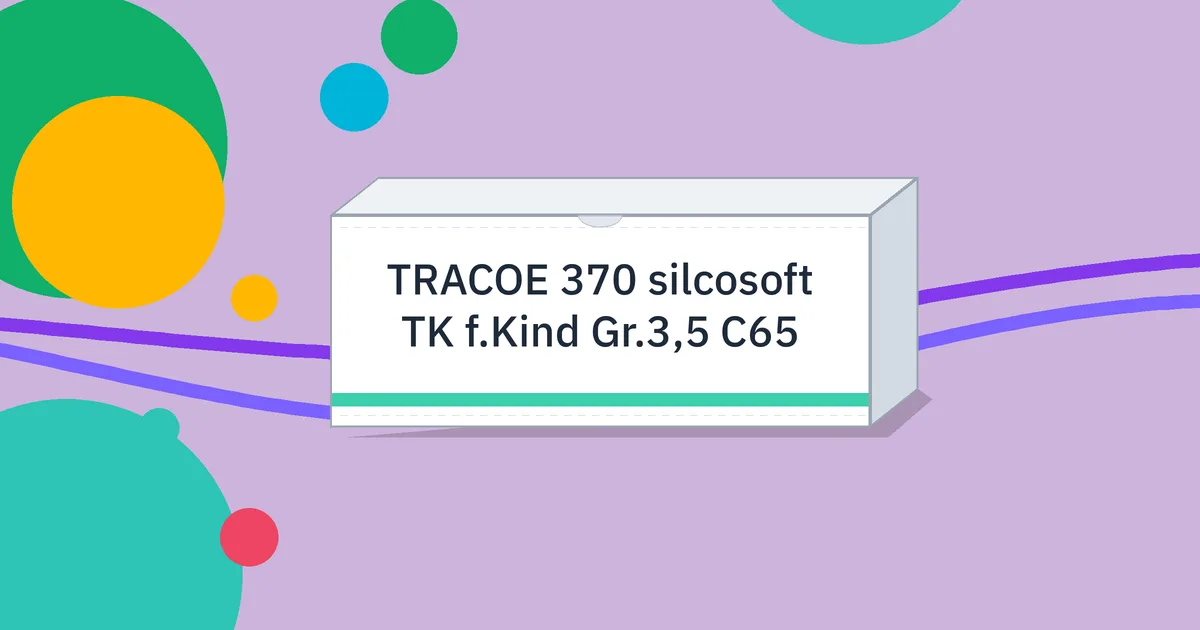 Symbolbild: Packung mit der Aufschrift TRACOE 370 silcosoft TK f.Kind Gr.3,5 C65 (PZN 14314357) – Verfügbarkeit und Bezug in Apotheken in Frankfurt am Main