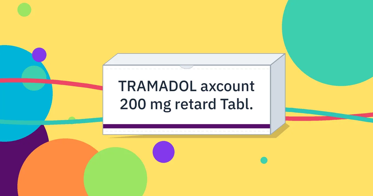 Symbolbild: Packung mit der Aufschrift TRAMADOL axcount 200 mg retard Tabl. (PZN 03727547) – Verfügbarkeit und Bezug in Apotheken in Frankfurt am Main