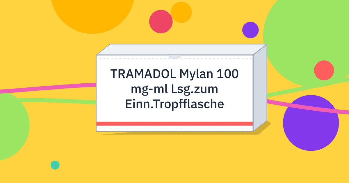 Symbolbild: Packung mit der Aufschrift TRAMADOL Mylan 100 mg-ml Lsg.zum Einn.Tropfflasche (PZN 11160066) – Verfügbarkeit und Bezug in Apotheken in Frankfurt am Main