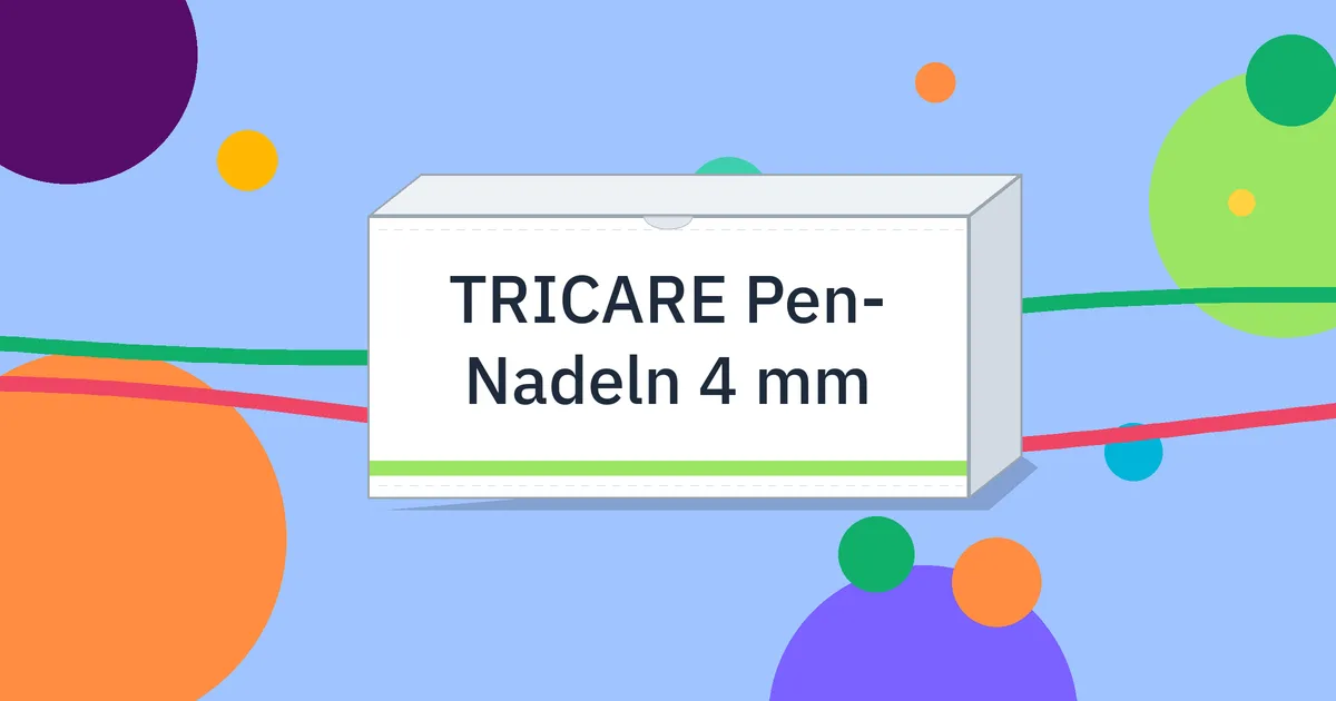 Symbolbild: Packung mit der Aufschrift TRICARE Pen-Nadeln 4 mm (PZN 19064824) – Verfügbarkeit und Bezug in Apotheken in Frankfurt am Main
